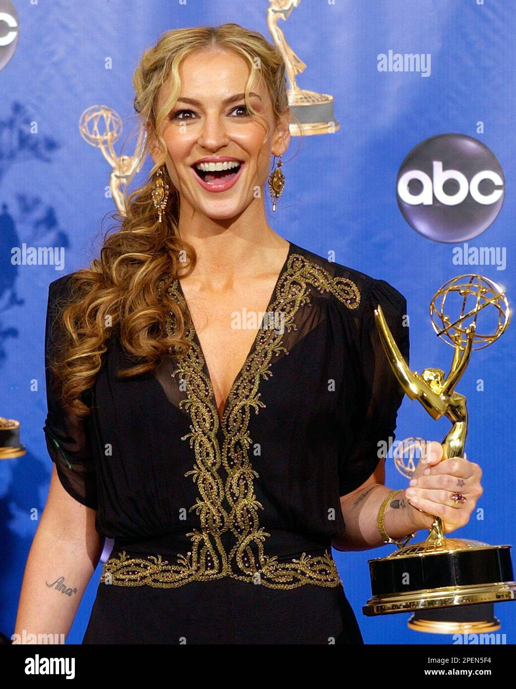 Drea de Matteo poses with her trophy for outstanding supporting actress ...