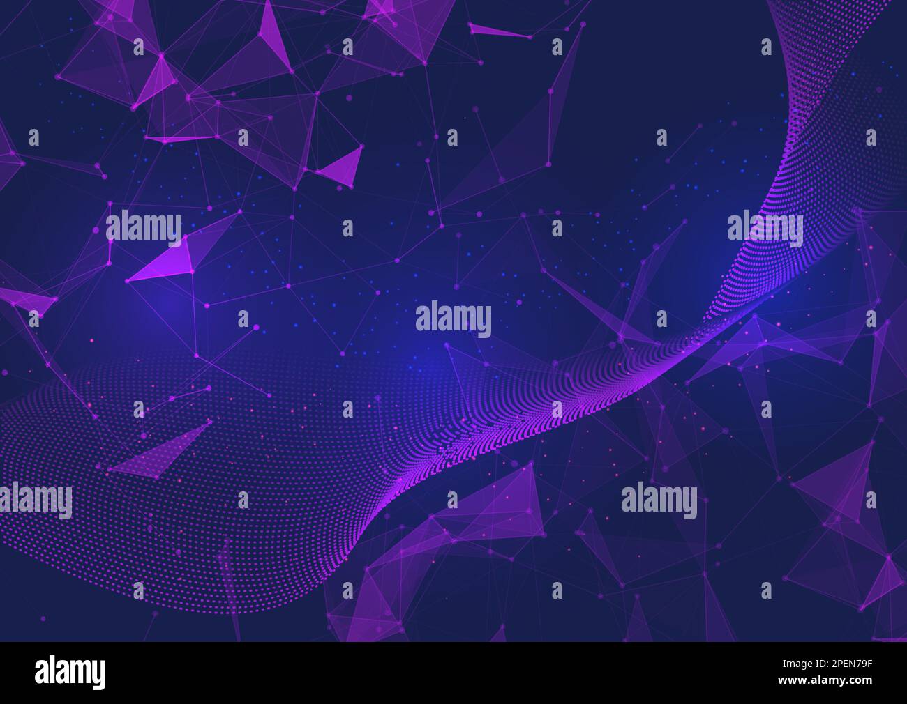 Abstract network communications background with a low poly design Stock ...