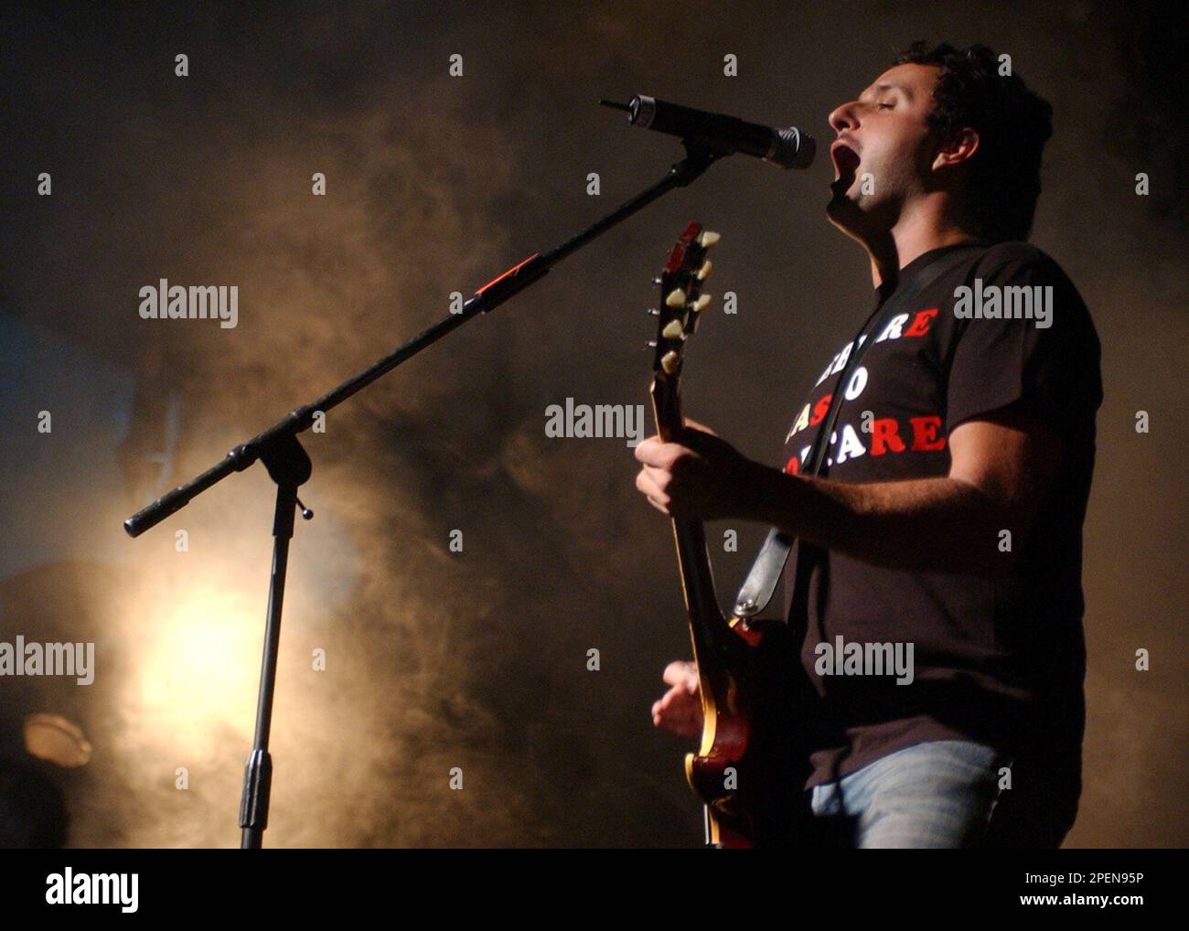 Mexican rock group Molotov's Tito Fuentes performs during a concert in ...