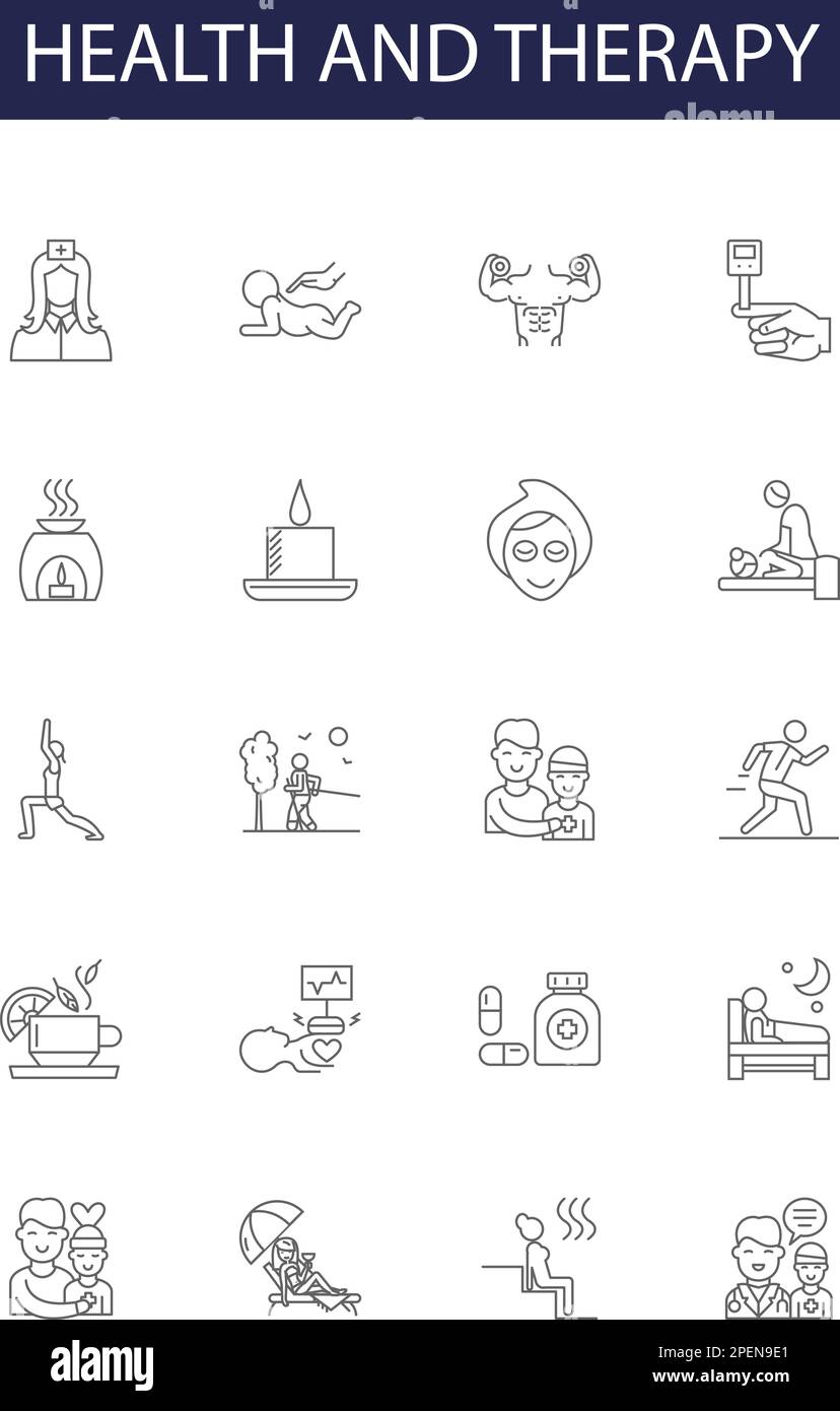 Health and therapy line vector icons and signs. Therapy, Medicine ...