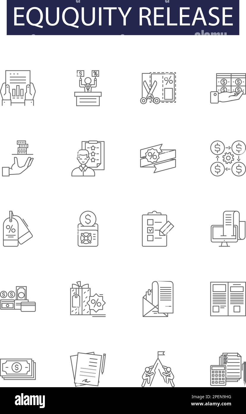 Eququity release line vector icons and signs. Release, Mortgage, Loan ...