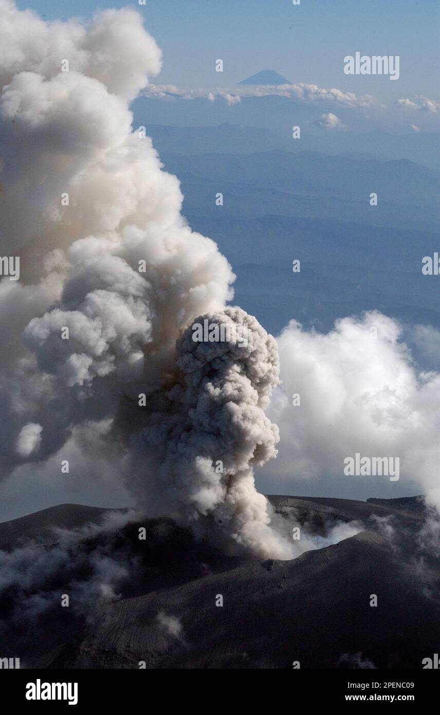 Mount Asama, 150 kilometers (90 miles) west of Tokyo, spews smoke ...