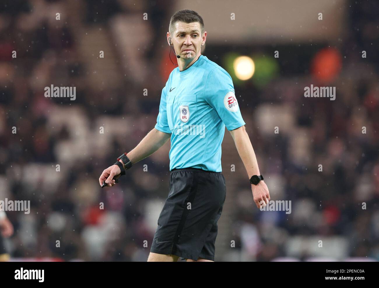 Sunderland, UK. 15th Mar, 2023. Referee Matthew Donohue during the Sky ...
