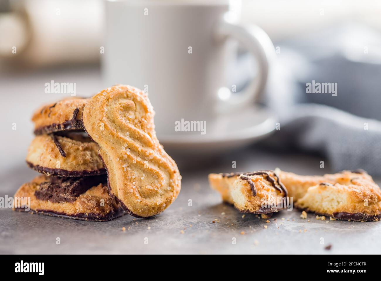Assorted various cookies. Sweet biscuits on the kitchen table Stock ...