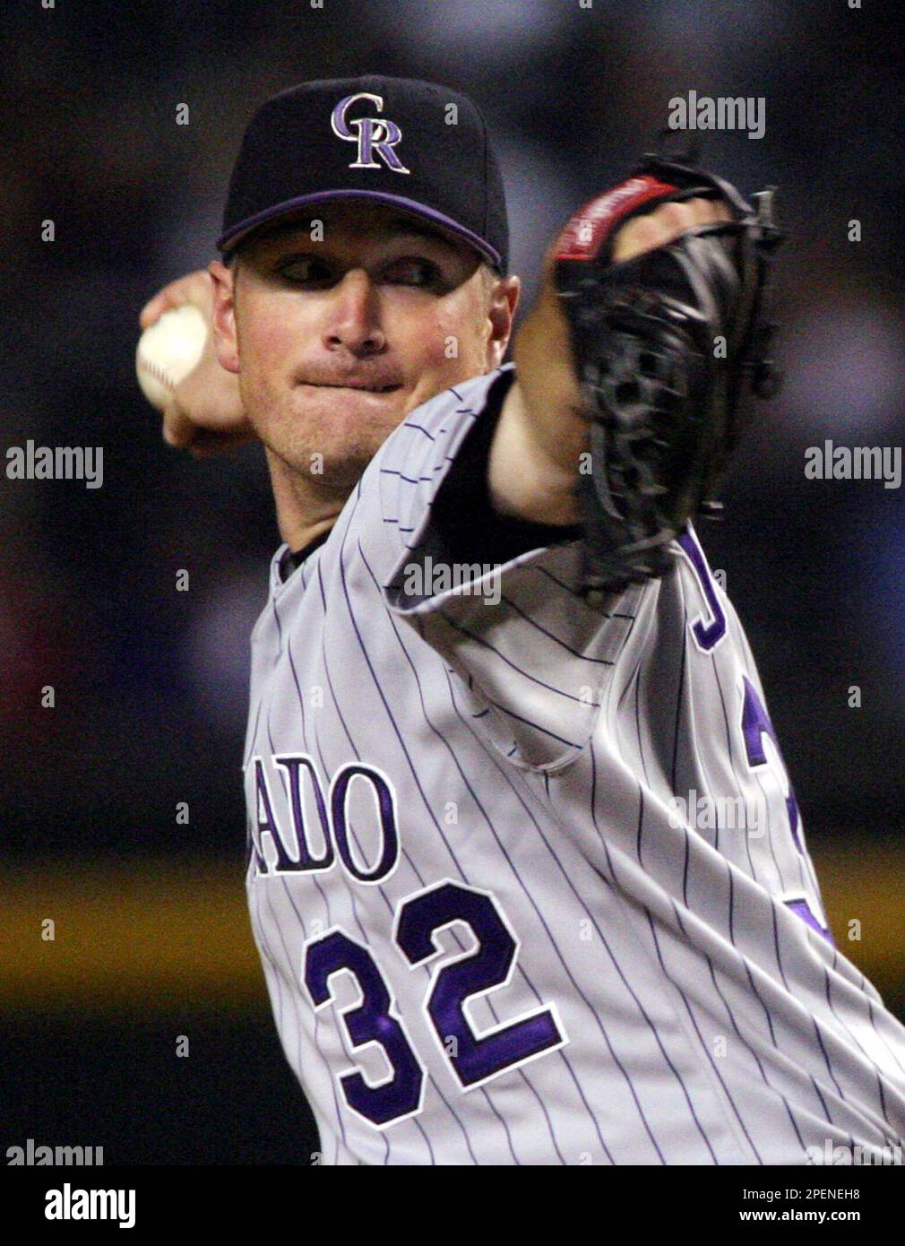 Colorado Rockies' Jason Jennings delivers a pitch against the Arizona ...