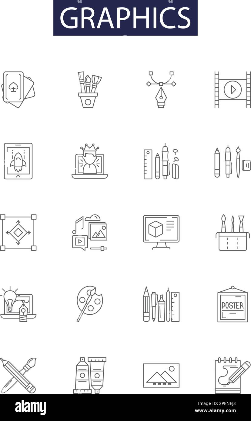 Graphics line vector icons and signs. Design, Art, Vector, Rendering ... Graphics line vector icons and signs. Design, Art, Vector, Rendering ...