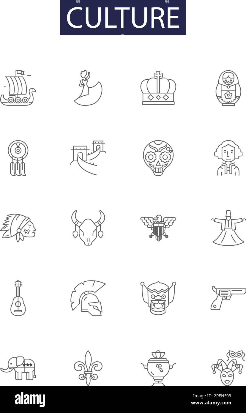Culture line vector icons and signs. people, concept, diversity ...