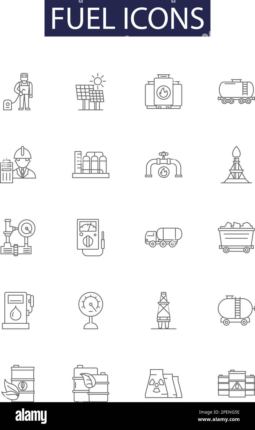 Fuel icons line vector icons and signs. Icons, Petroleum, Gasoline ...