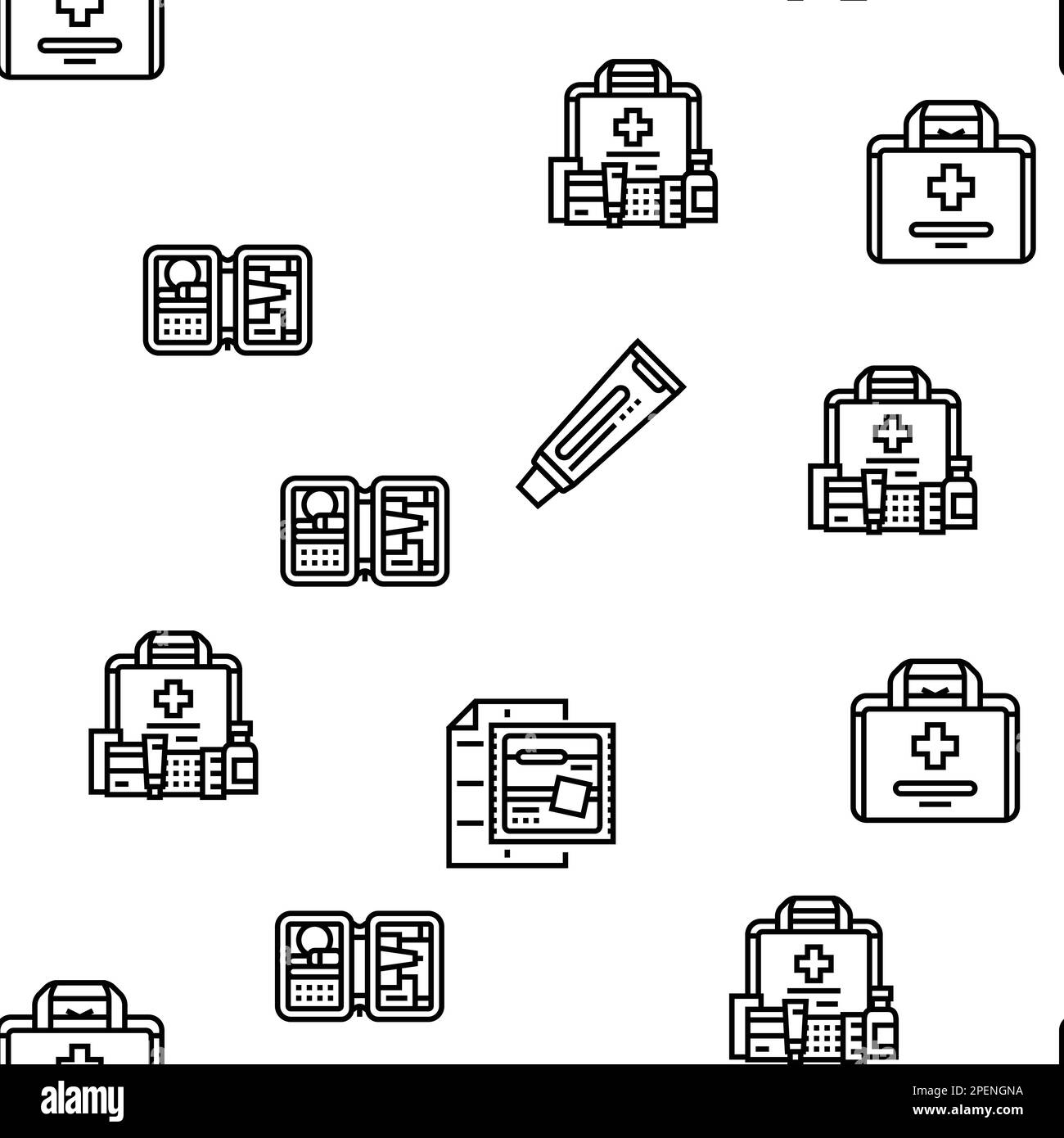 first aid emergency medical vector seamless pattern Stock Vector Image ...