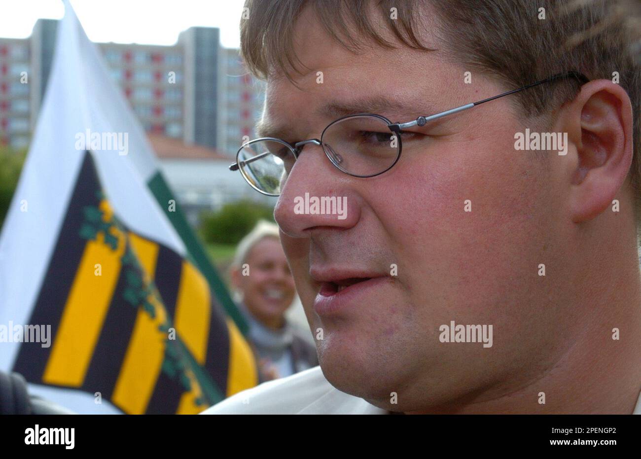 Holger Apfel, Spitzenkandidat der NPD fuer die Landtagswahl in Sachsen ...