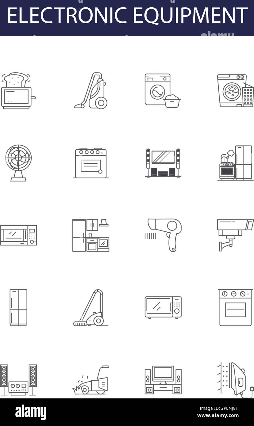 Electronic equipment line vector icons and signs. devices, gadgets ...