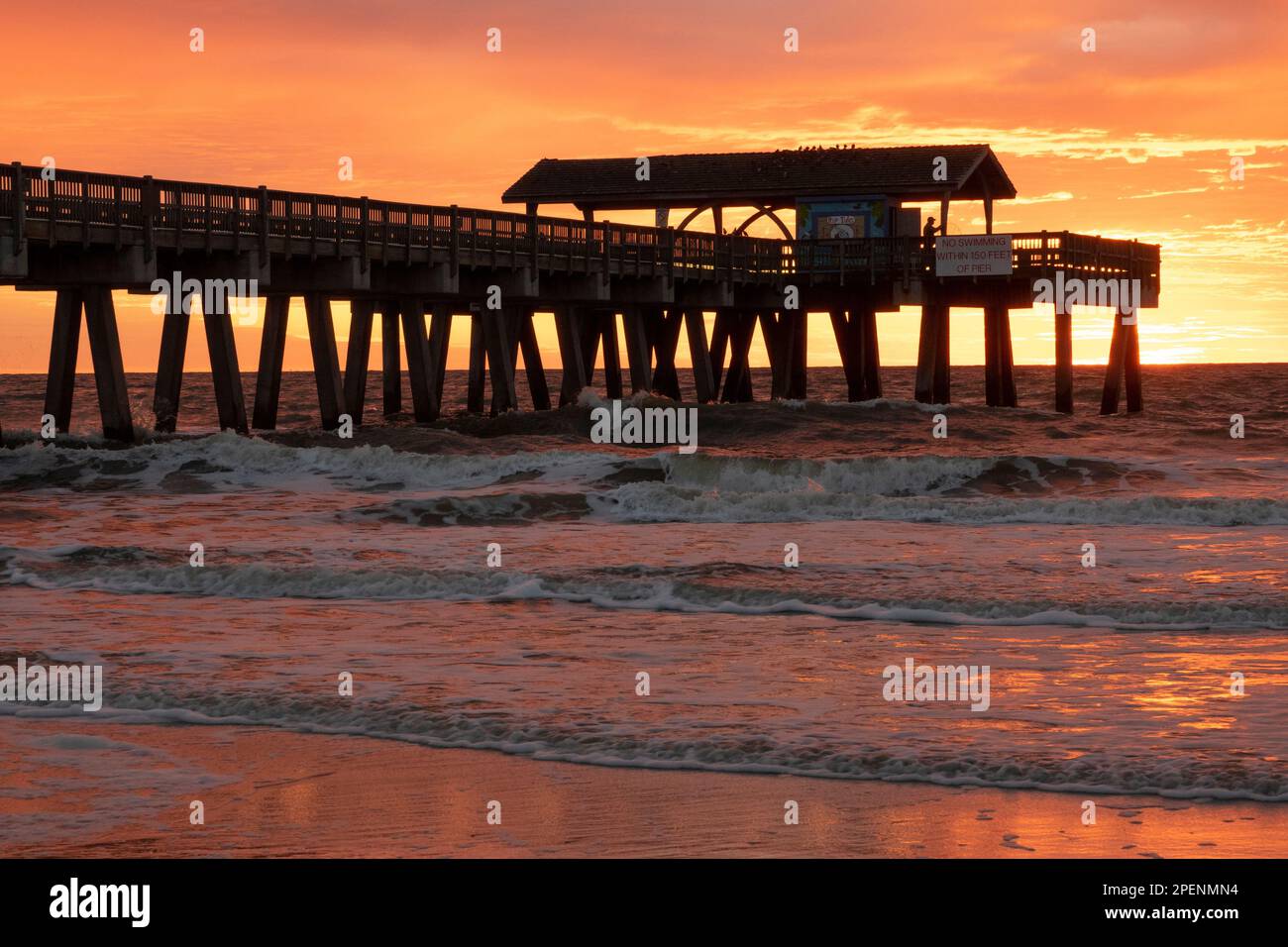 The famous Tybee Island Pier in Georgia, United States Stock Photo - Alamy