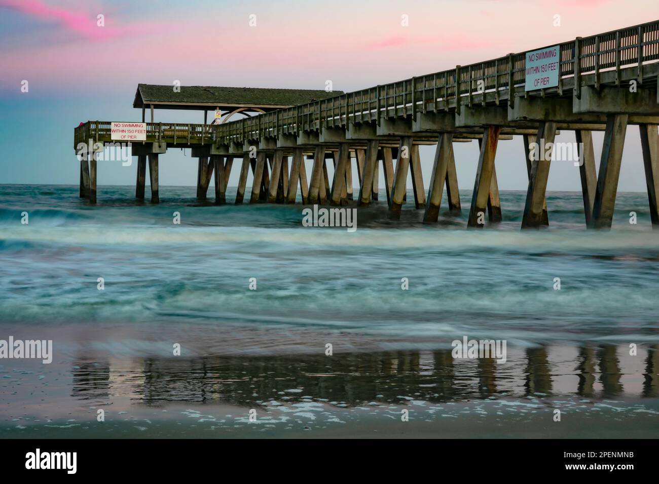 The famous Tybee Island Pier in Georgia, United States Stock Photo - Alamy