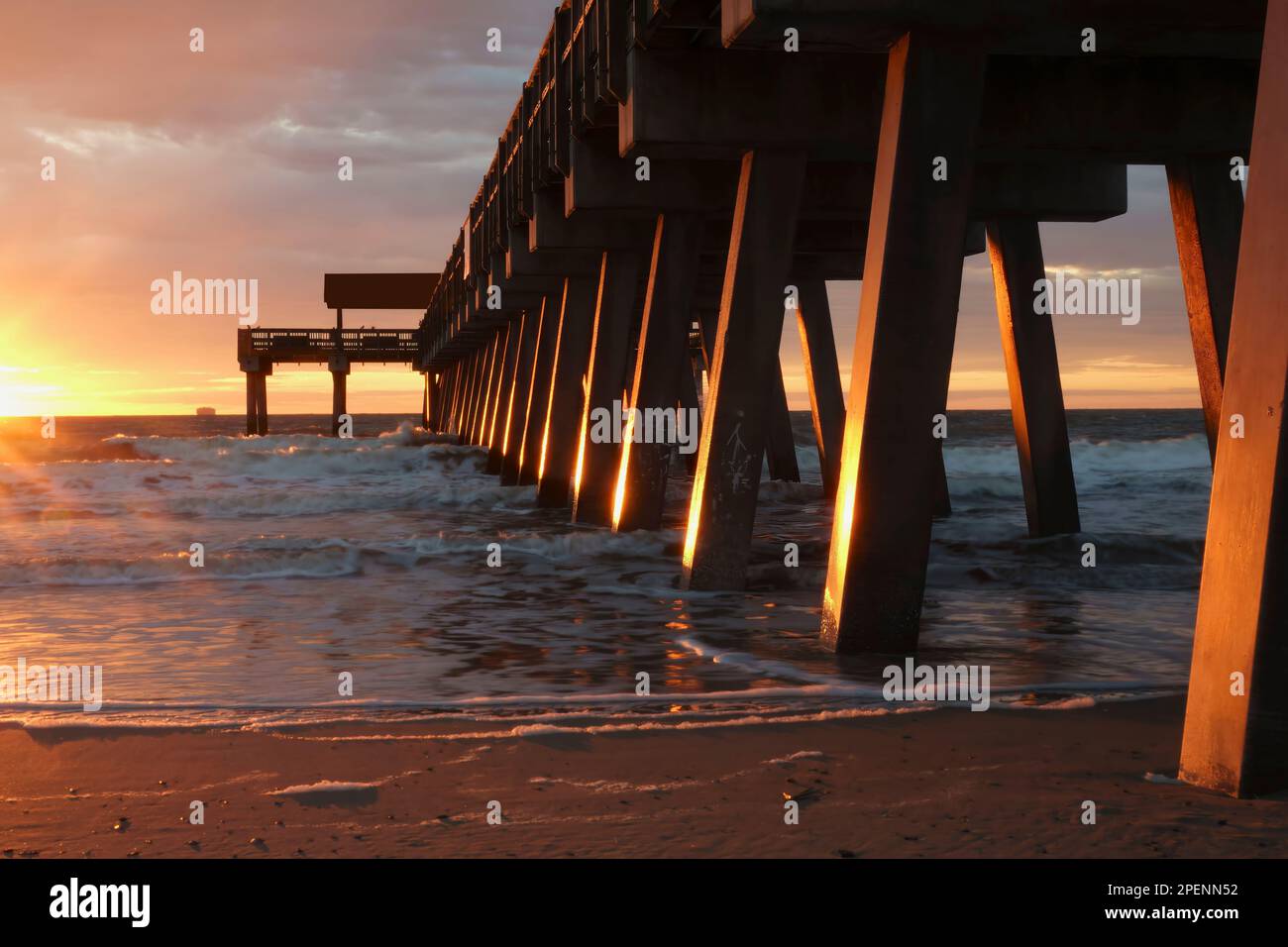 The famous Tybee Island Pier in Georgia, United States Stock Photo - Alamy