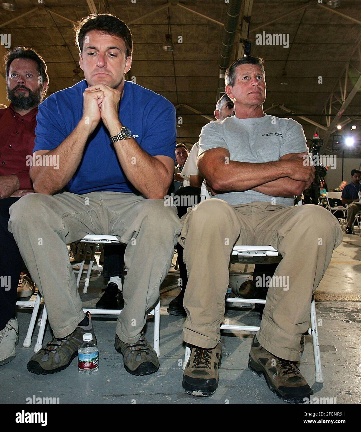 Hollywood stunt pilots Dan Rudert, left, and Cliff Fleming, right ...