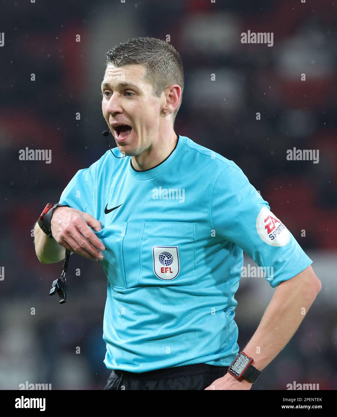 Sunderland, UK. 15th Mar, 2023. Referee Matthew Donohue during the Sky ...