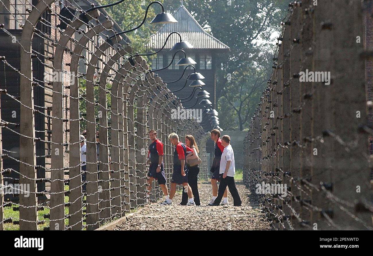 The players of the England national soccer team visit the Nazi death ...