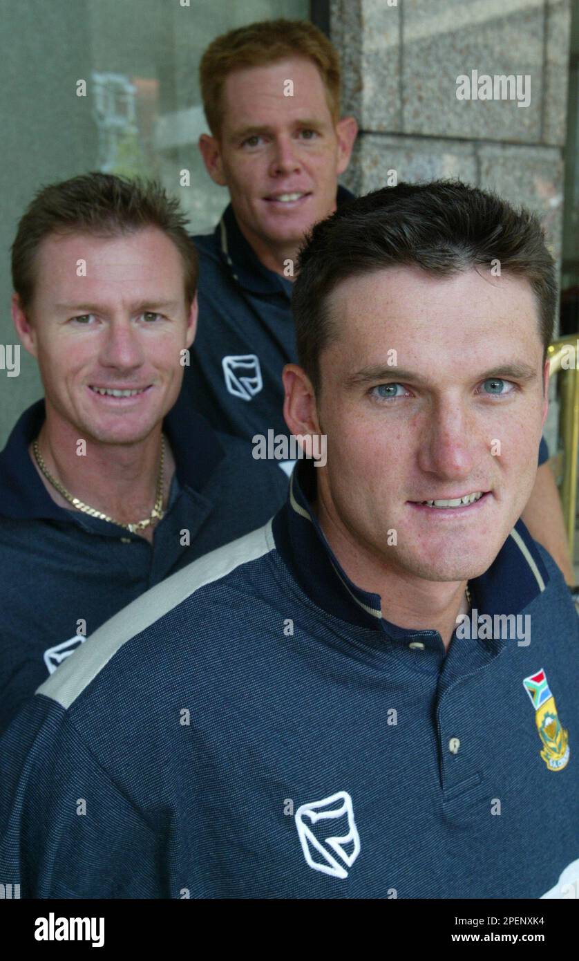 South Africa's captain Graeme Smith, front with team mates Lance ...
