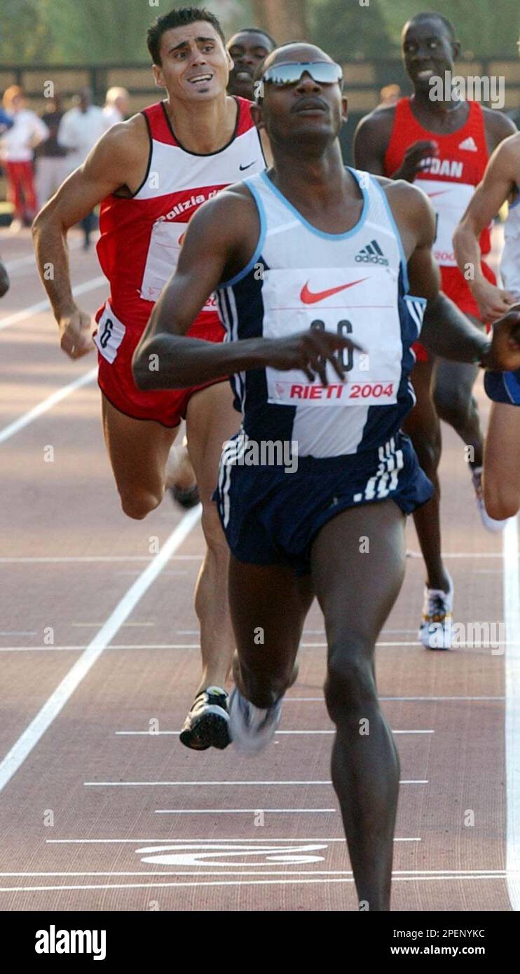 Kenya's Mutua Joseph crosses the finish line to win the men's 800 ...
