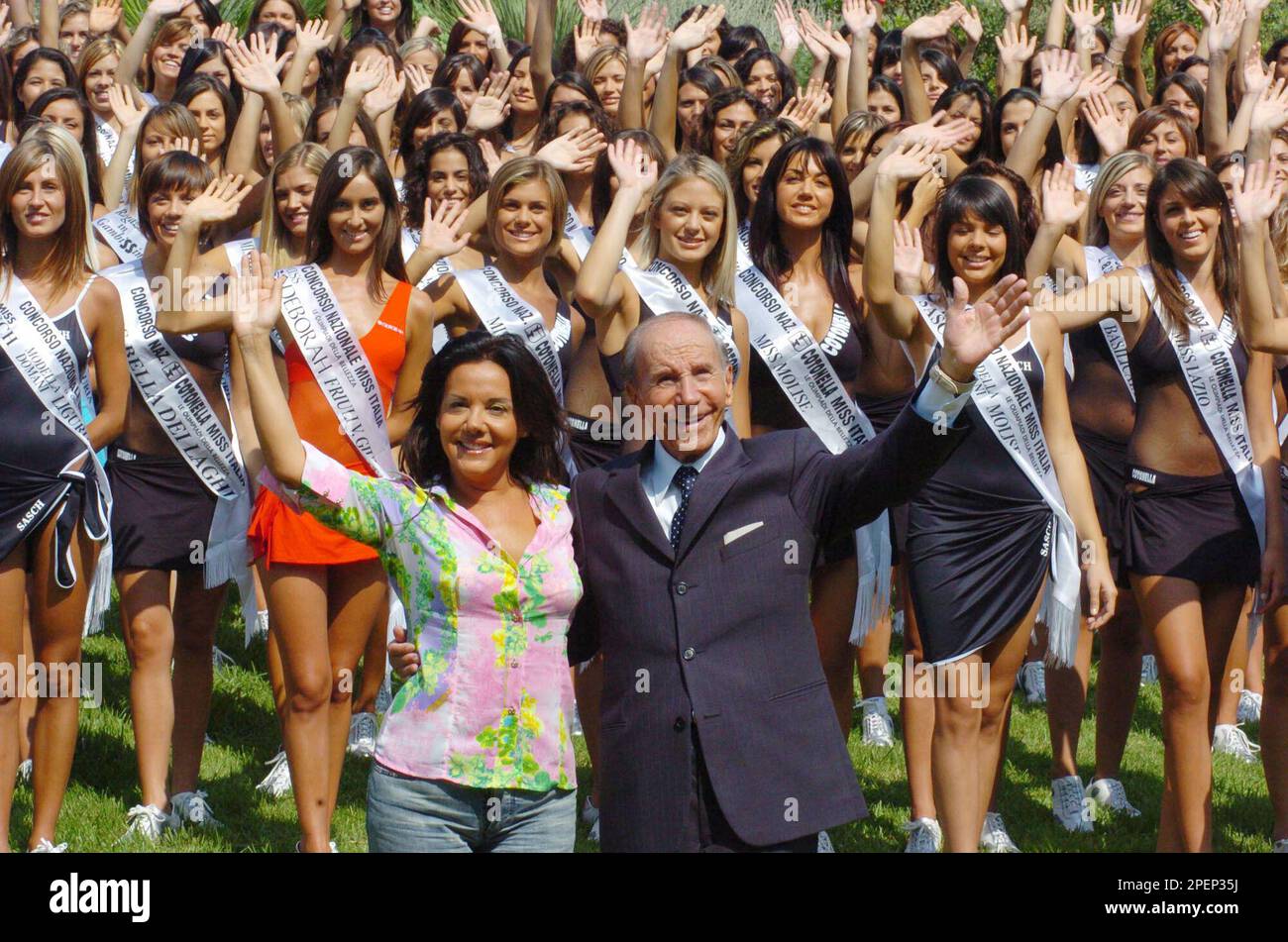 Miss Italia contest founder Enzo Mirigliani, right, and his daughter ...