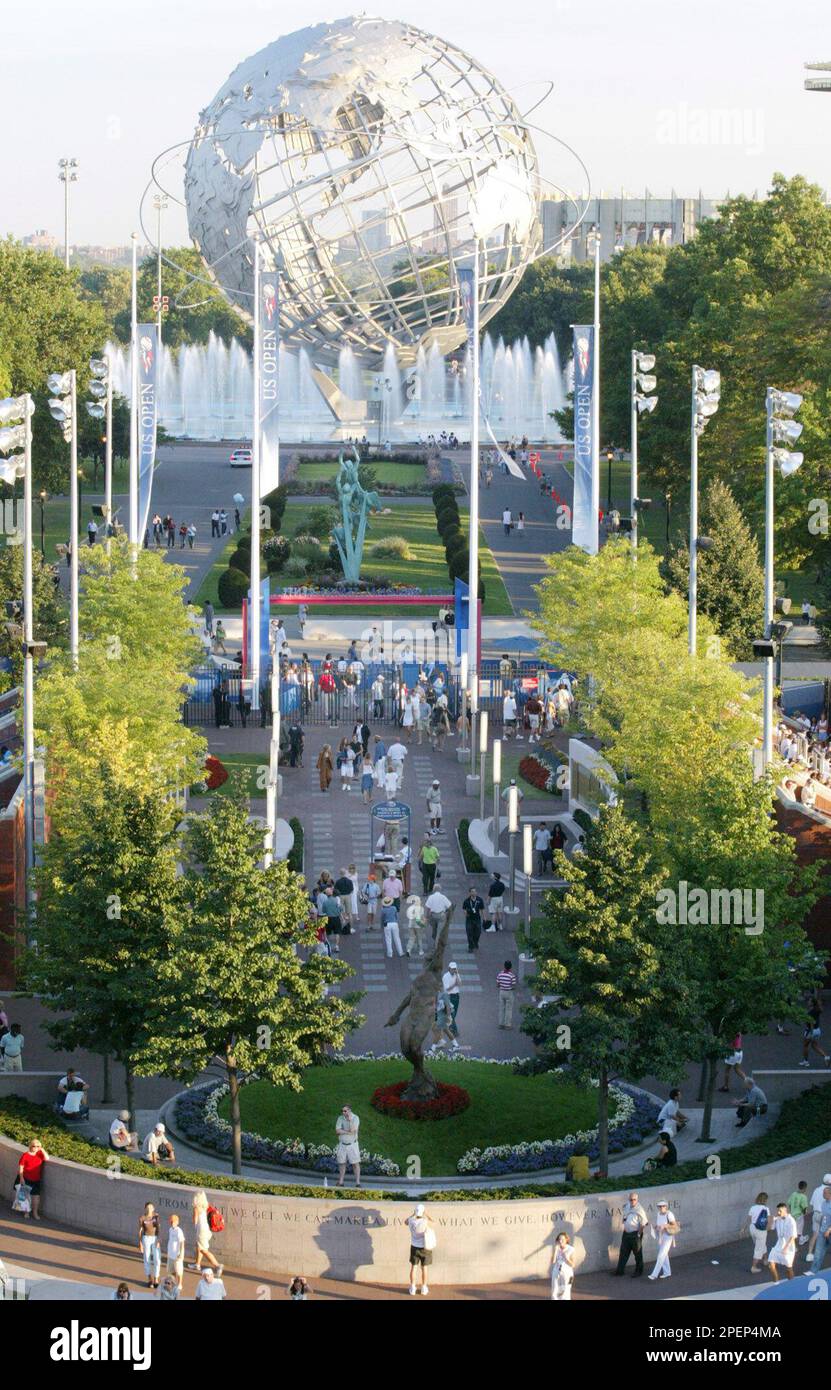 The Unisphere is seen from the National Tennis Center, the site of the ...