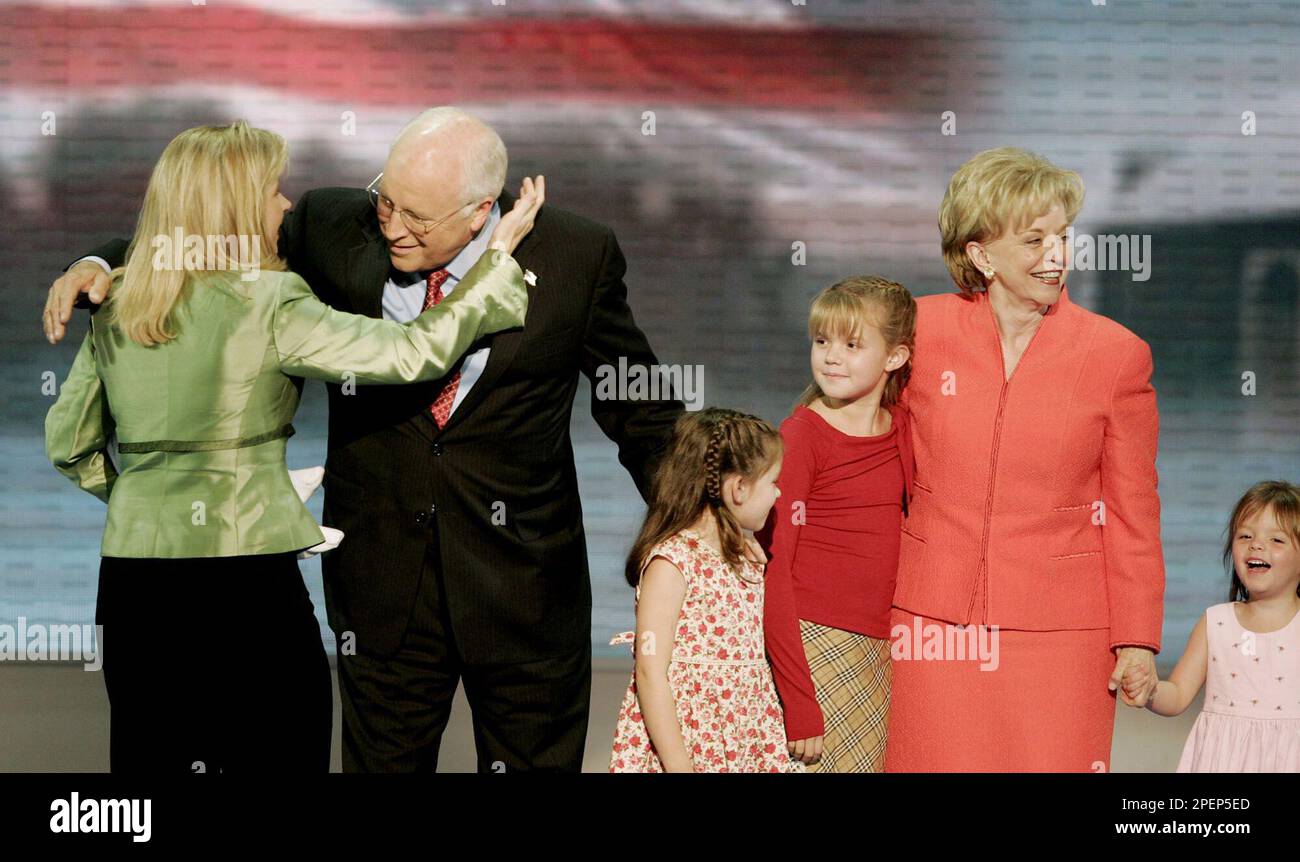 Vice President Dick Cheney is joined by his wife, Lynne, right ...