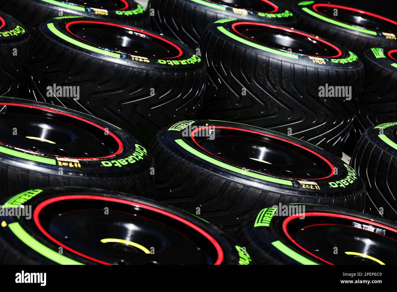 Jeddah, Saudi Arabia. 16th Mar, 2023. Pirelli tyres in the paddock ...