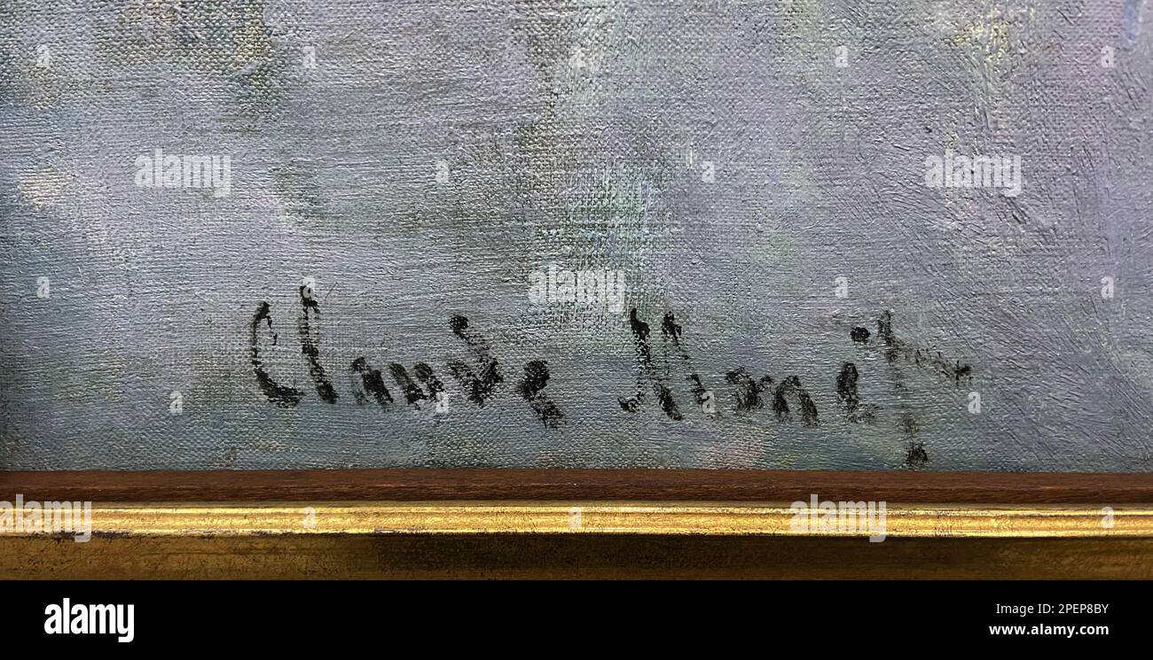 Signature de Claude Monet - Le bateau-atelier, 1874studio-boat - Claude ...