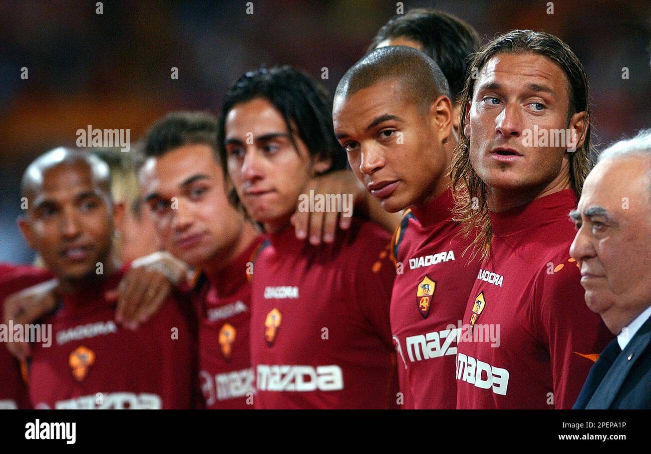 The AS Roma soccer team players pose for the family picture at Rome's ...