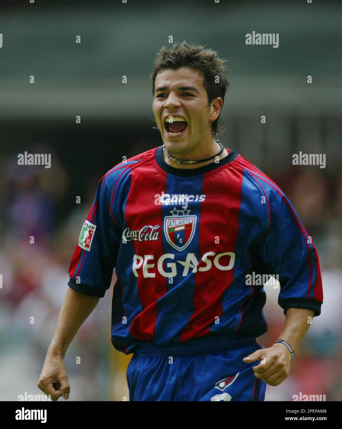 Atlante' soccer player Sebastian Gozalez from Chile celebrates after ...