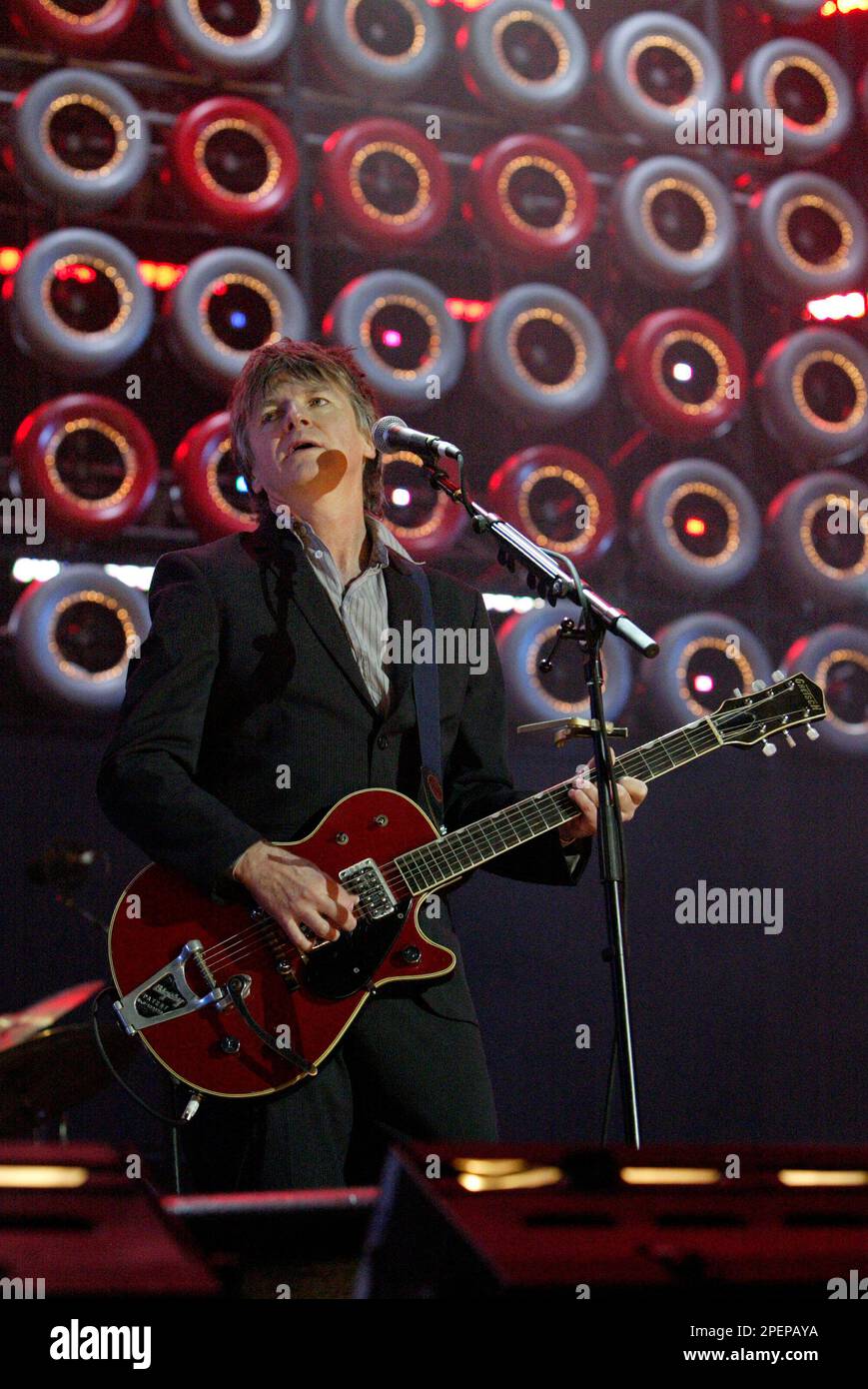 Crowded House perform at the Live Earth concert. Aussie Stadium. Sydney ...