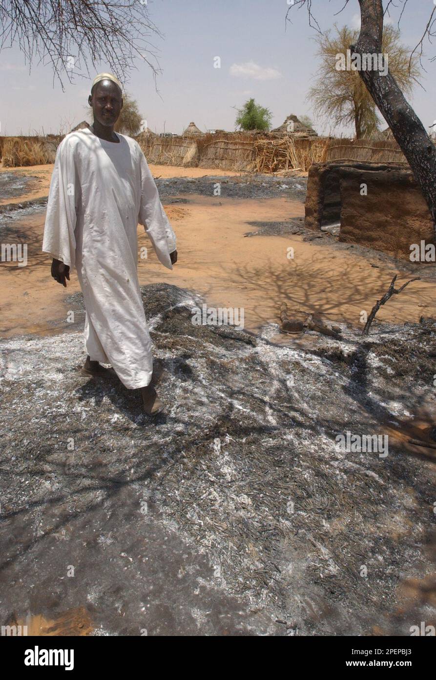 Adam Salim Abu Bakir, a Sudanese villager in Um Hashab village, in ...