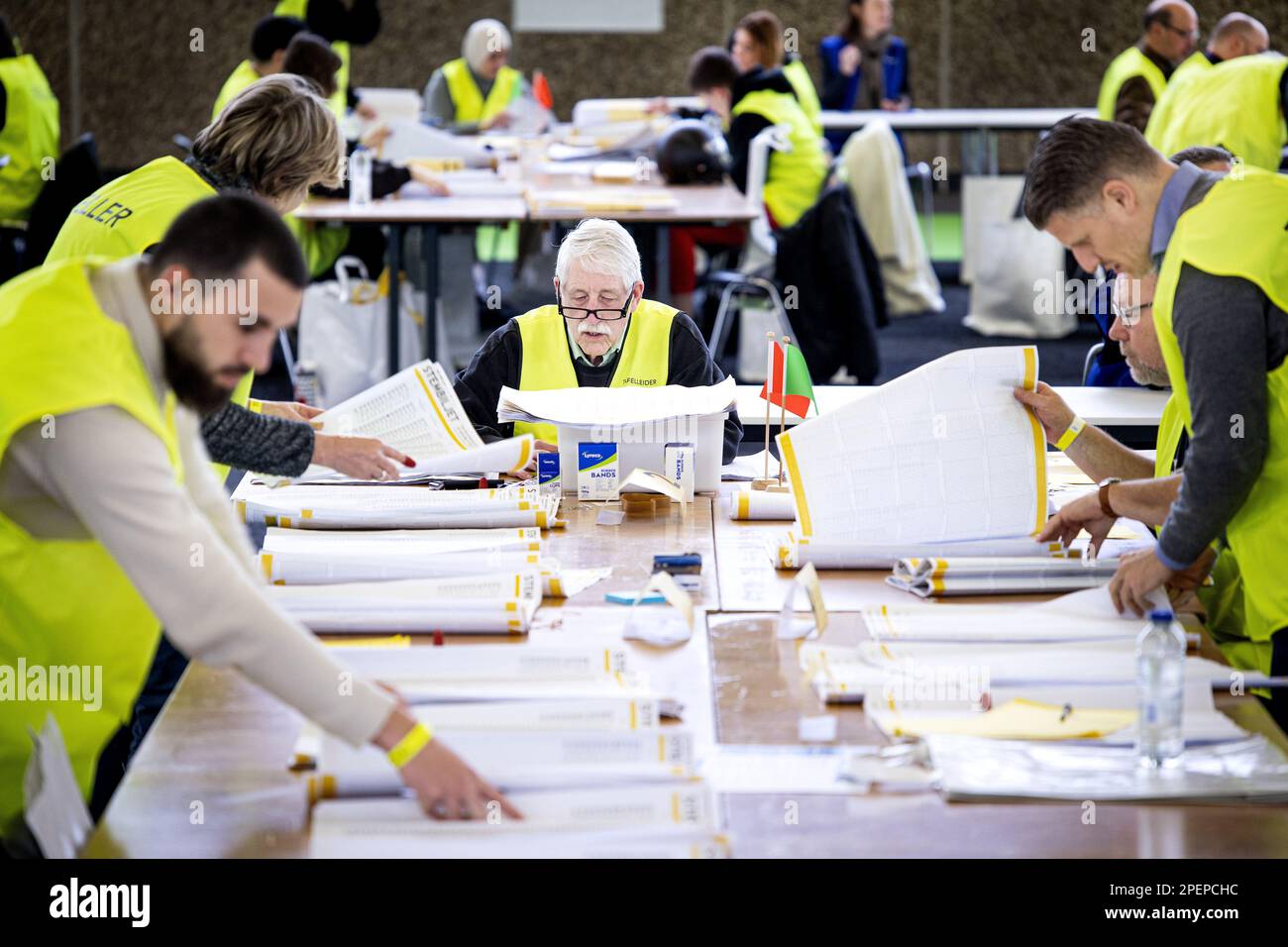 AMSTERDAM - Voting forms in the RAI where votes are counted for the ...