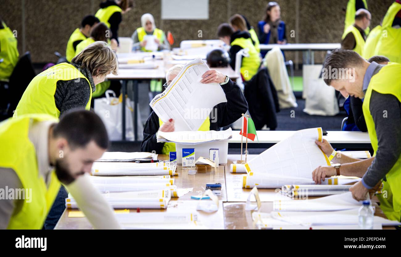 AMSTERDAM - Voting forms in the RAI where votes are counted for the ...