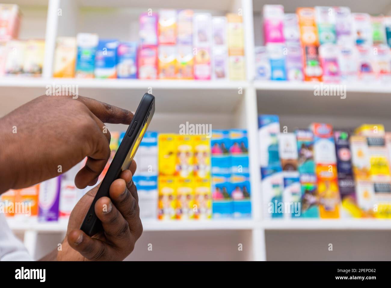 Close Up, Hands of Professional Black African Pharmacist Using ...