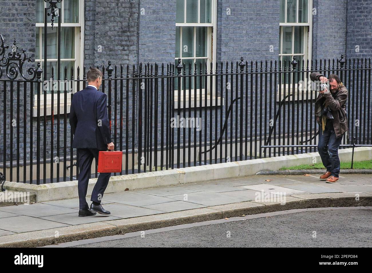 London, UK. 15th Mar, 2023. Jeremy Hunt walks towards Downing Street ...