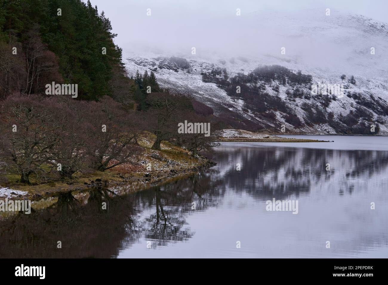 Loch Killin during winter in the highlands of Scotland, United Kingdom ...