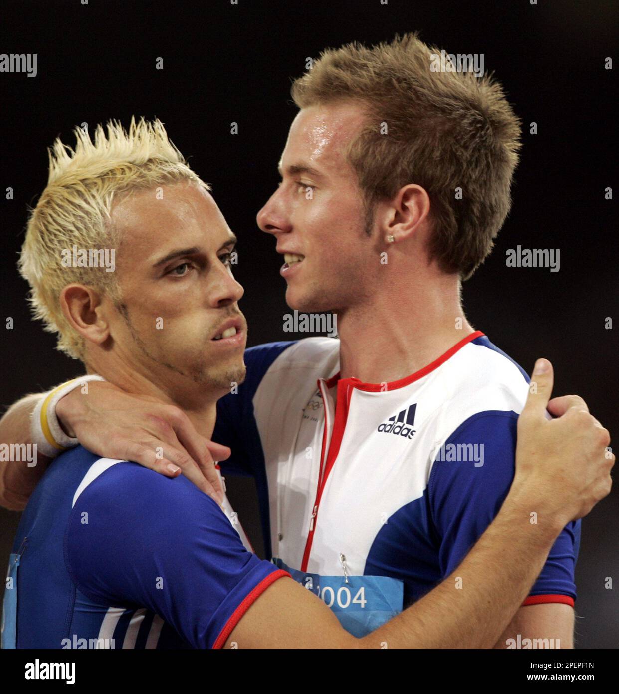 Great Britain's Matthew Elias, right, congratulates Tim Benjamin after ...