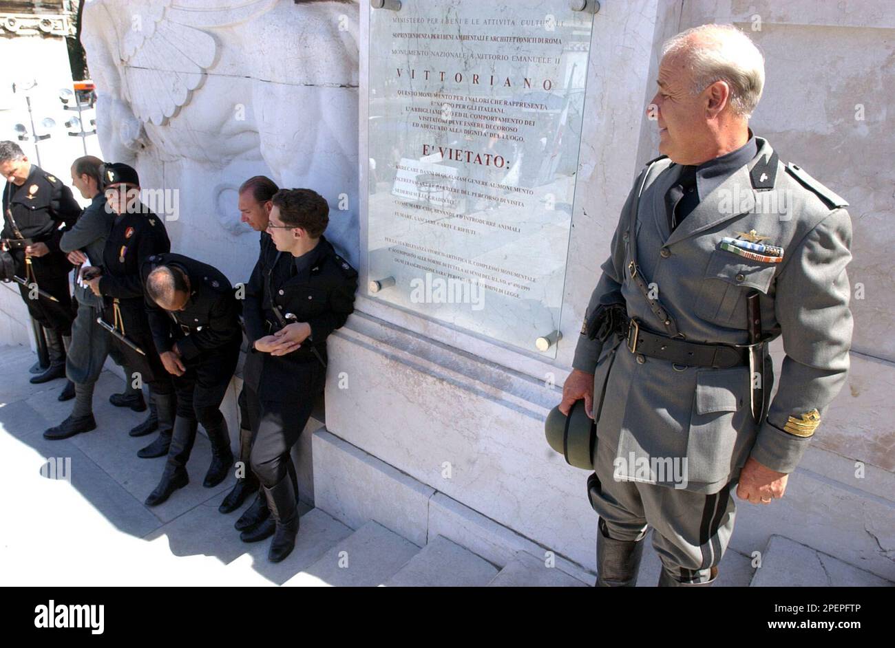 Dressed with the uniform of an Italian Fascist military officer ...