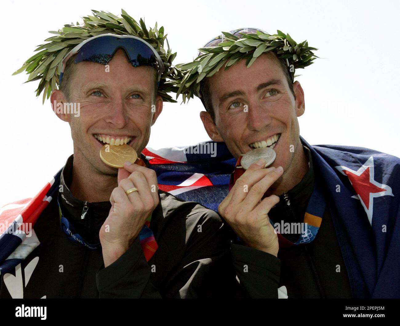 Gold-medalist Hamish Carter, left, and silver-medalist Bevan Docherty ...