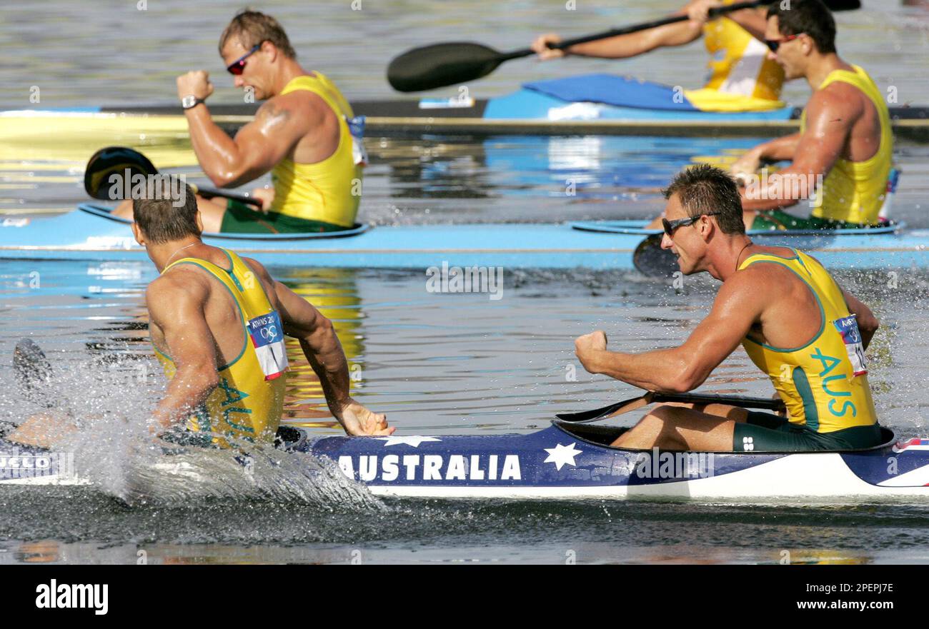Australia's Clint Robinson, front left, and Nathan Baggaley react after ...