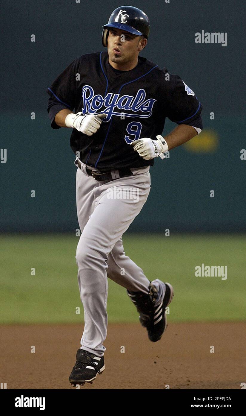 Kansas City Royals' David DeJesus rounds the bases after hitting a solo ...