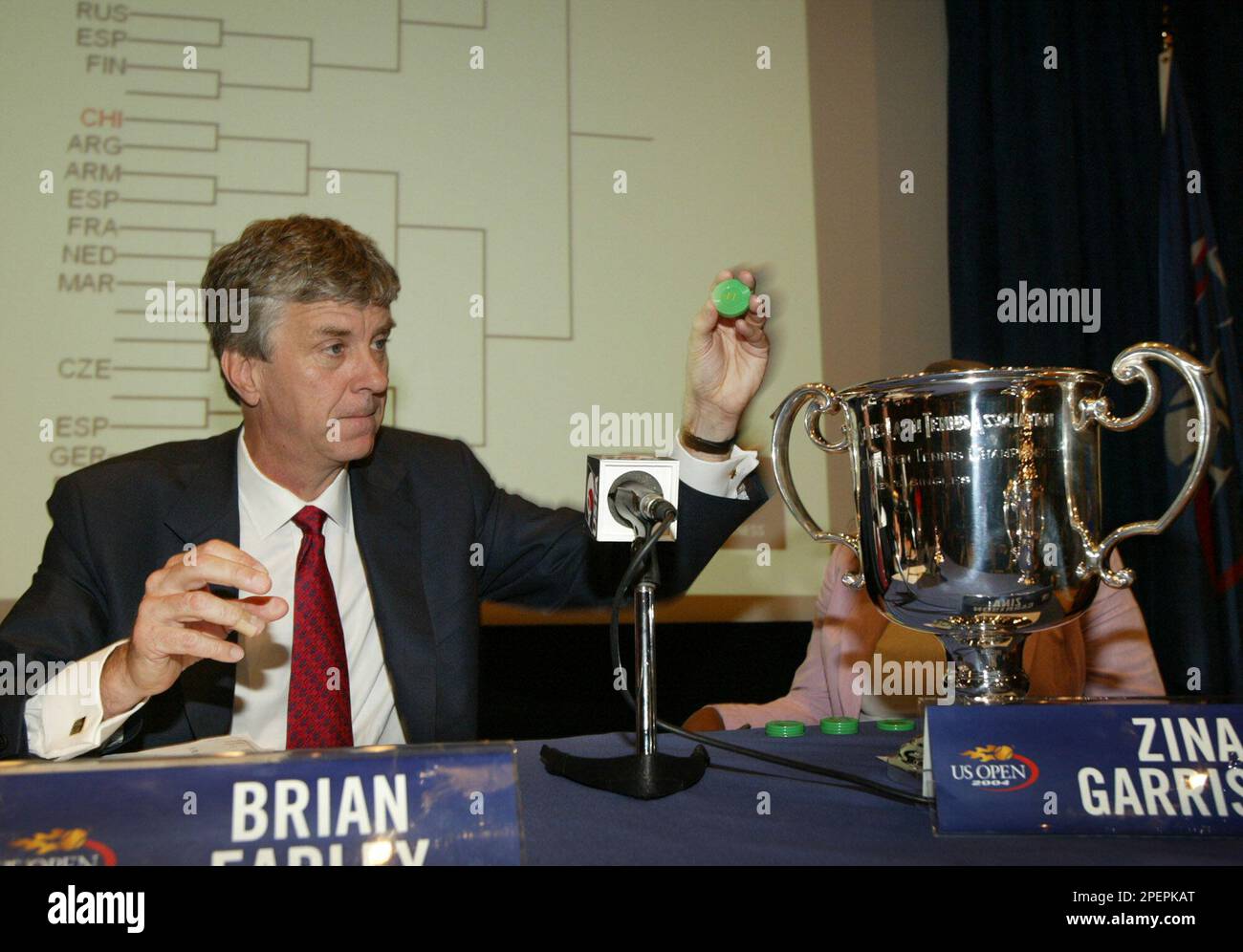 United States Open head tournament referree Brian Earley tosses chips ...