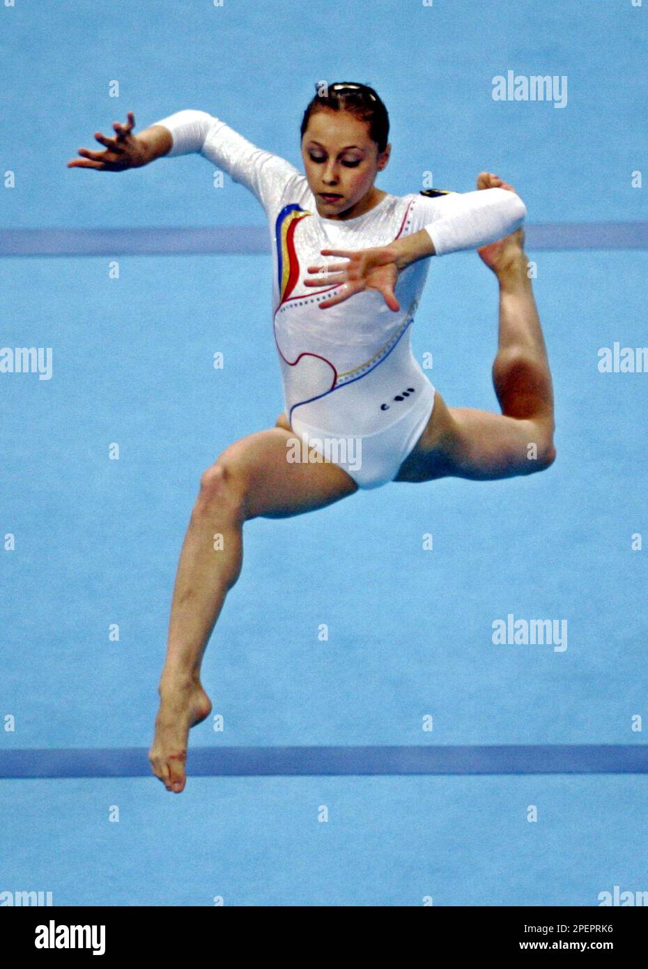 Romania's Nicoleta Sofronie performs her floor routine during the women ...