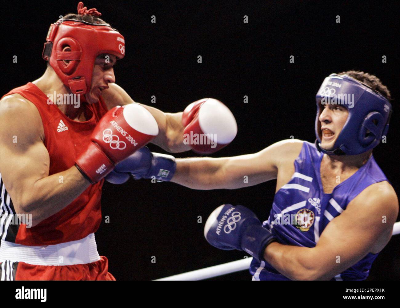 Syria's Naser Al Shami, left, and Azerbaijian's Vugar Alakbarov fight ...