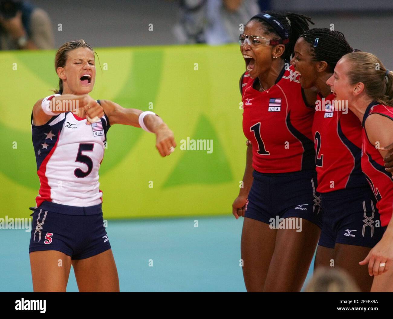 The USA's Stacy Sykora, left, celebrates with teammates, from left ...