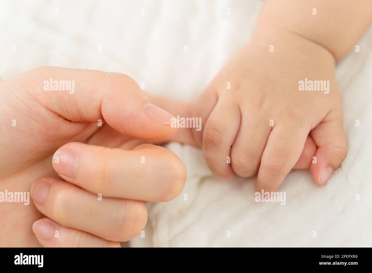 Mother's hand, holding the baby's hand Stock Photo - Alamy
