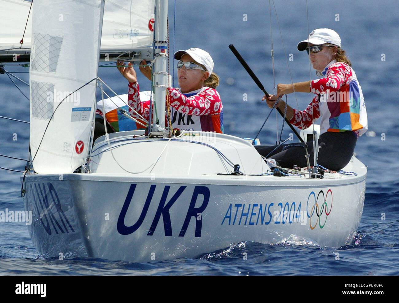 Ukraine's Yngling crew competes in the final race of the three-women ...