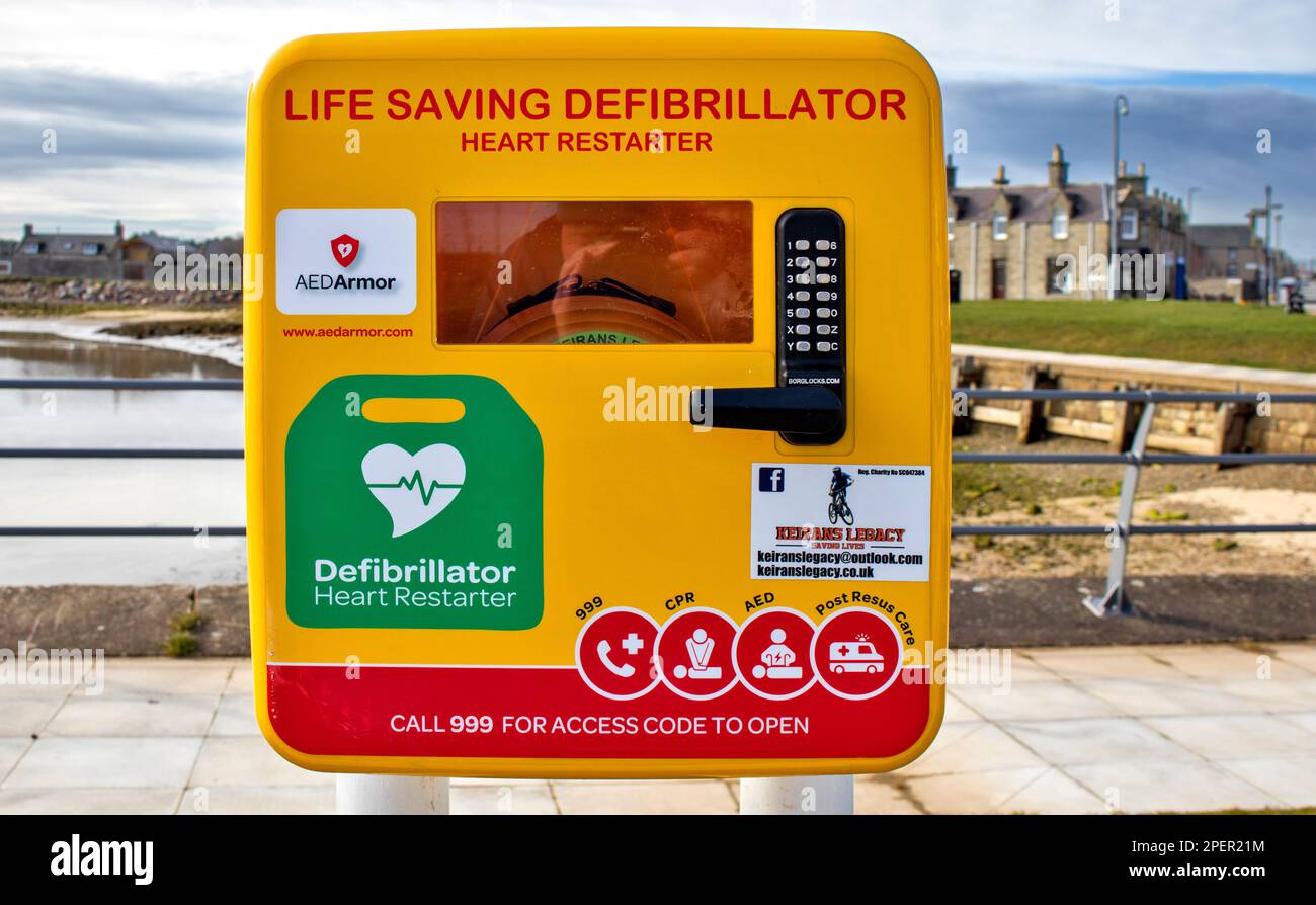 Lossiemouth Moray Coast Scotland a life saving defibrillator on the new ...