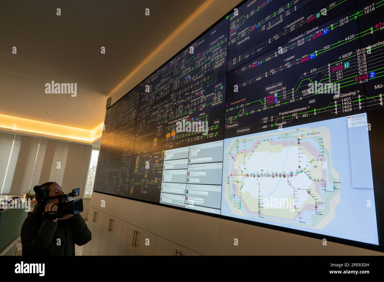 Munich, Germany. 16th Mar, 2023. Circuit diagrams can be seen on large ...